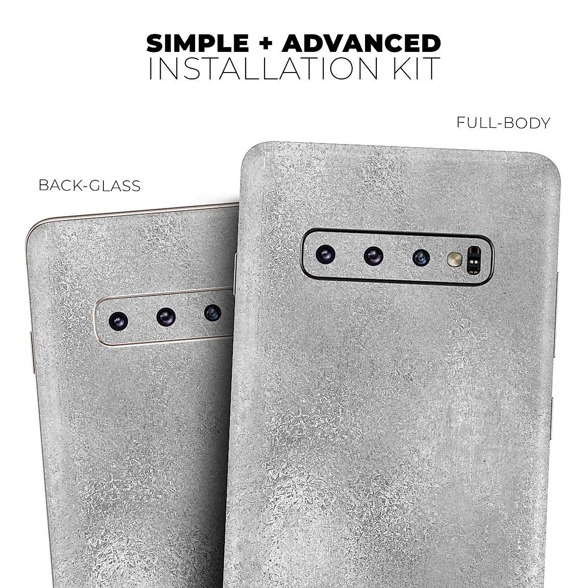 DesignSkinz Distressed Silver Texture v11 Protective Vinyl Decal Wrap Skin Cover Compatible with The Samsung Galaxy S20 (Screen Trim & Back Glass Skin)