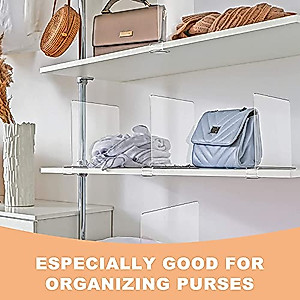 HighFree Acrylic Closet Dividers for Shelves, Clear Shelf Separators, Shelf Dividers for Closet Organization Without Drilling for Clothes,Books,Towels,Shoes