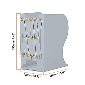 PATIKIL Adjustable Bookend, Extends up to 19 Inch, Expandable Desk Magazine File Organizer Holder for Office Book Storage, Gray