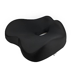 Newsty Pressure Relief Seat Cushion for Long Sitting Hours on Office, Home Chair, Car Memory Foam Office Chair Cushion for Back, Coccyx, Tailbone Pain Relief（Black）