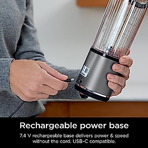 Ninja BC151BK Blast Portable Blender, Cordless, 18oz. Vessel, Personal Blender-for Shakes & Smoothies, BPA Free, Leakproof Lid & Sip Spout, USB-C Rechargeable, Dishwasher Safe Parts, Black