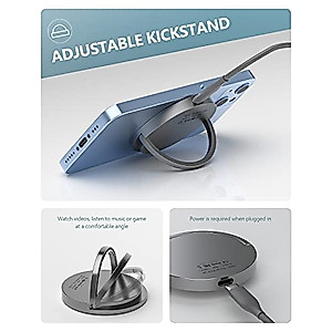 【UV-Coating】 Magnetic Wireless Charger,Qi-Certified Wireless Charging Pad Mag-Safe Charger Compatible with iPhone 14/14 Plus/14 Pro/14 Pro Max, iPhone 13/13 Pro/13 Pro Max/13 Mini, Mag Charging Grey