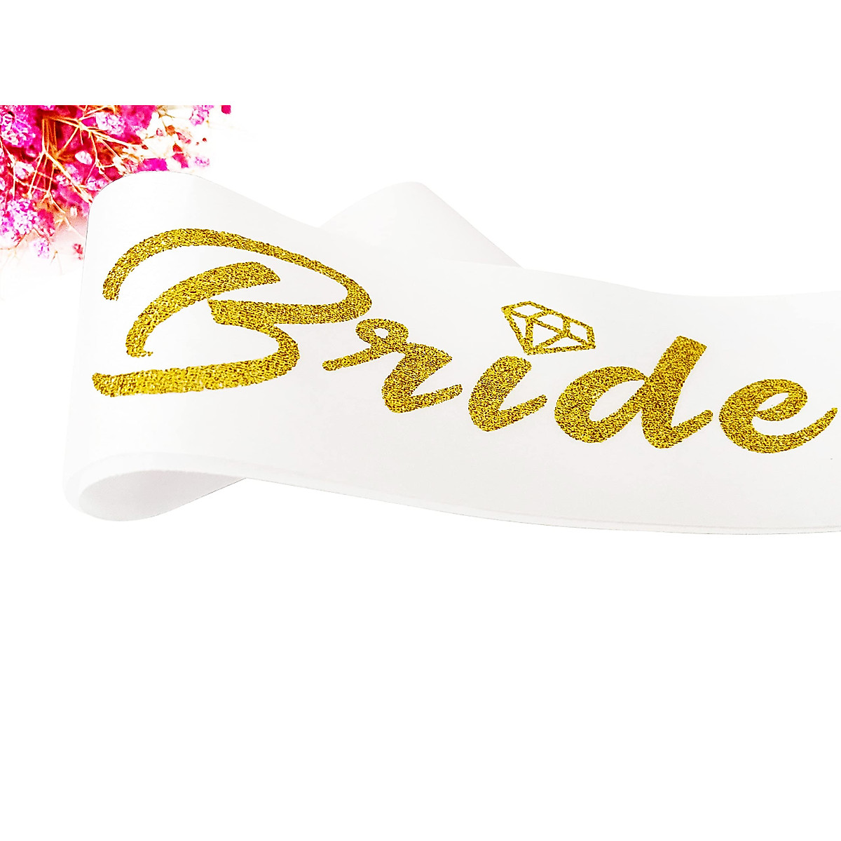 Bride and Groom to Be Sash Set, White and Black Satin Soft Sashes with Gold Glitter Letter for Bridal Shower Engagement Bachelorette Party Decorations Supplies
