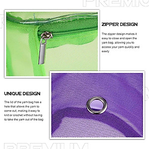 Operitacx 2 Pcs DIY Wool Storage Bag Yarn Bucket Wool Holder Bag Knit Wrist Bag Yarn Storage Tote Knitting Bag Yarn Storage Yarn Bowl Knitting Tote Bag Yarn Basket Grid Crochet Backpack