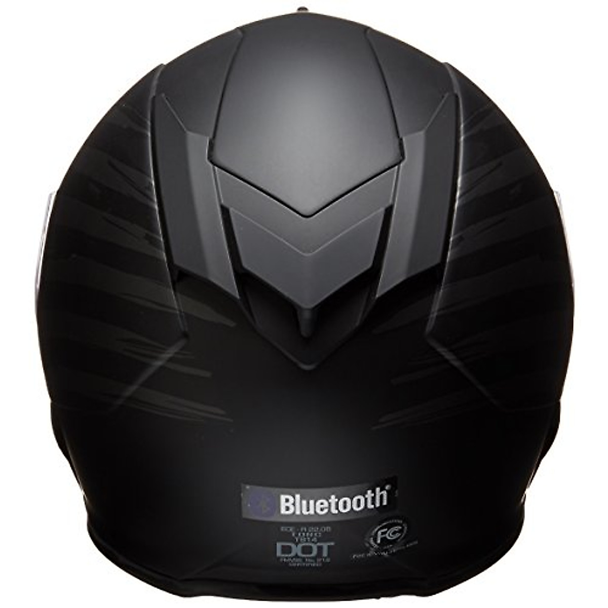 Torc T14B Bluetooth Integrated Mako Full Face Helmet with Flag Graphic (Flat Black, Large)