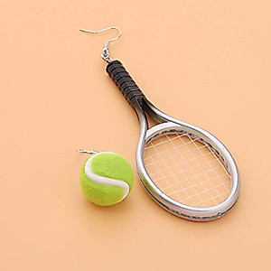 UJIMS Women Sports Ball Jewelry Tennis Earrings for Tennis Lovers Ping Pong Ball for Girls Sport Gift Tennis Players Ping Pong Ball Players Gift (Tennis Earrings)
