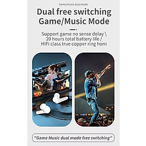 Wireless Earbuds, Bluetooth Ear Buds HiFi Stereo Sound Deep Bass Headphones with LED Charging Case for T-Mobile REVVL 6 Pro Touch Control, Noise Cancelling Mic, IPX7 Waterproof Earphones