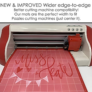 MK Mat for Cricut Silhouette - 12"x12" - New & Improved (Wider & Better Markings) - Standard Stick Pink Cutting Mat (3 Pack) - by Miss Kate Cuttables