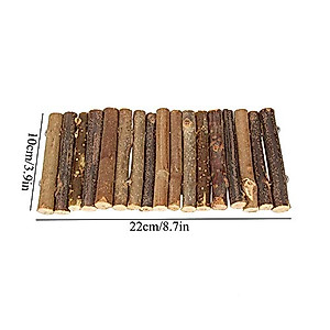 Pet Ladder Bridge Bend Wooden Hamster Wood Ladder Living Fence Suspension Bridge Exercise Chew Toy for Reptile Mice Rodents Small Animals(Small)