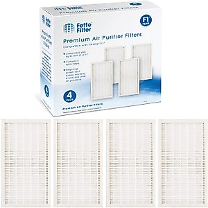 Fette Filter - 4 True HEPA Filters Compatible with 3M Filtrete F1 Replacement Filter for Purifier FAP-C01-F1,FAP-T02-F1, FAP-C01BA-G1, FAP-T02WA-G1, FAP-ST02W FAP-ST02N Compare to Part # FAPF-F1-A F1