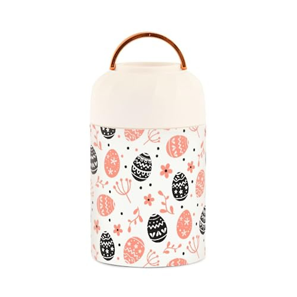 Easter Egg Small Flowers Kids Womens Lunch Insulated Jar with Spoon 17oz/500ml Hot Lunch Containers Stainless Steel Vacuum Leak Proof Food Storage for Short Travel