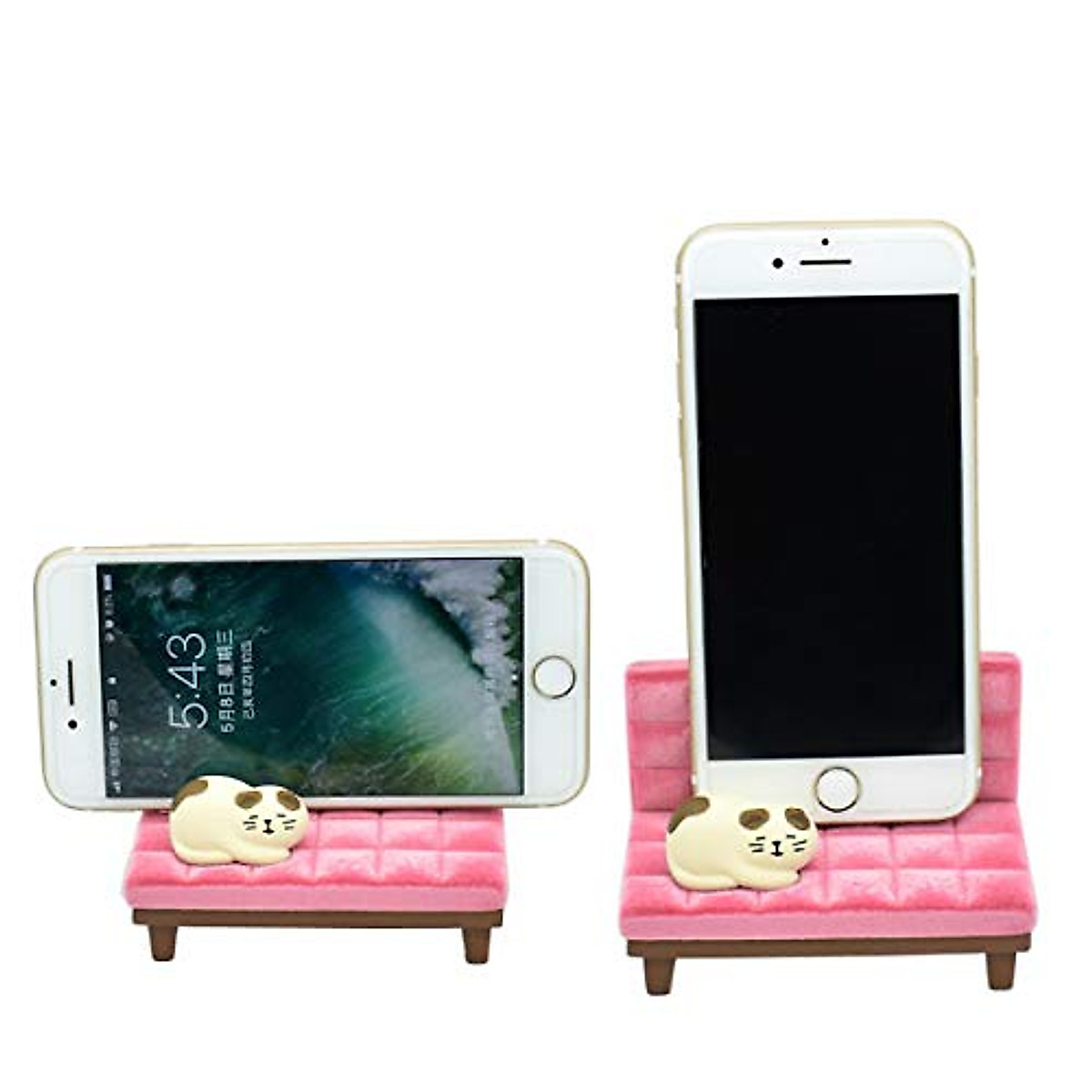 MAYIWO Cute Cat Cellphone Stand Resin Miniature Coach Shaped Desk Phone Holder Mount for Girls Smartphones