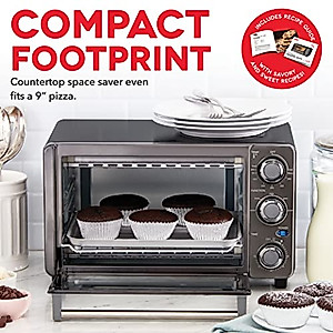 Dash Express Countertop Toaster Oven with Quartz Technology, Bake, Broil, and Toast with 4 Slice Capacity and Pizza Capability – Black