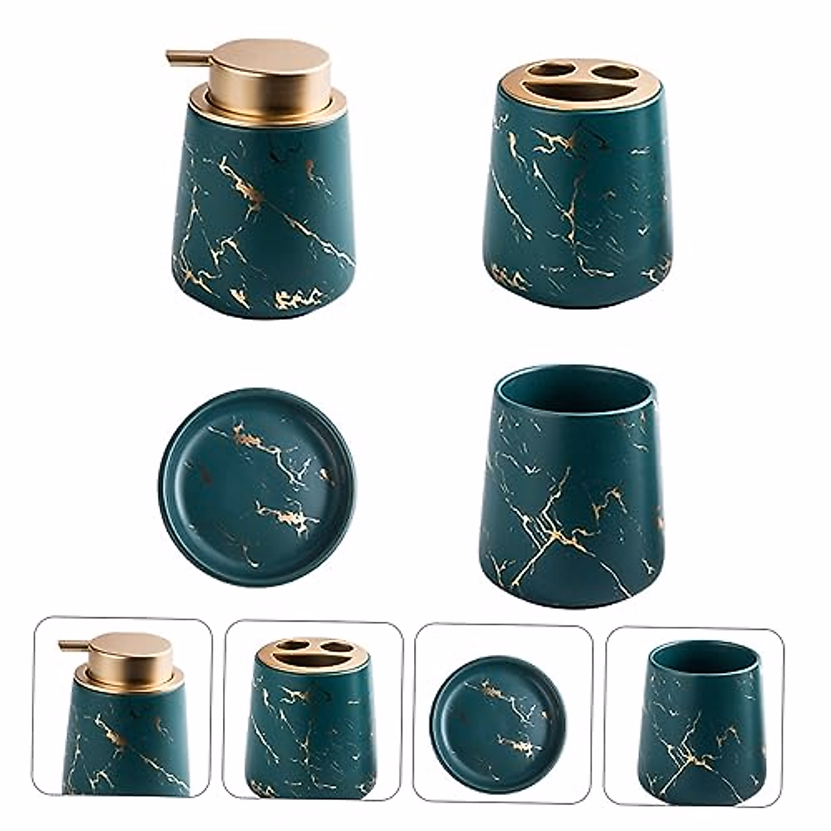 Zerodeko 1 Set Bathroom Wash Set Ceramic Bathroom Complete Kit Ceramic Soap Bathroom Soap Tray Bath Accessories Bathroom Washing Toothbrush Cup Washing Cup Light Luxury Ceramics Liquid Soap