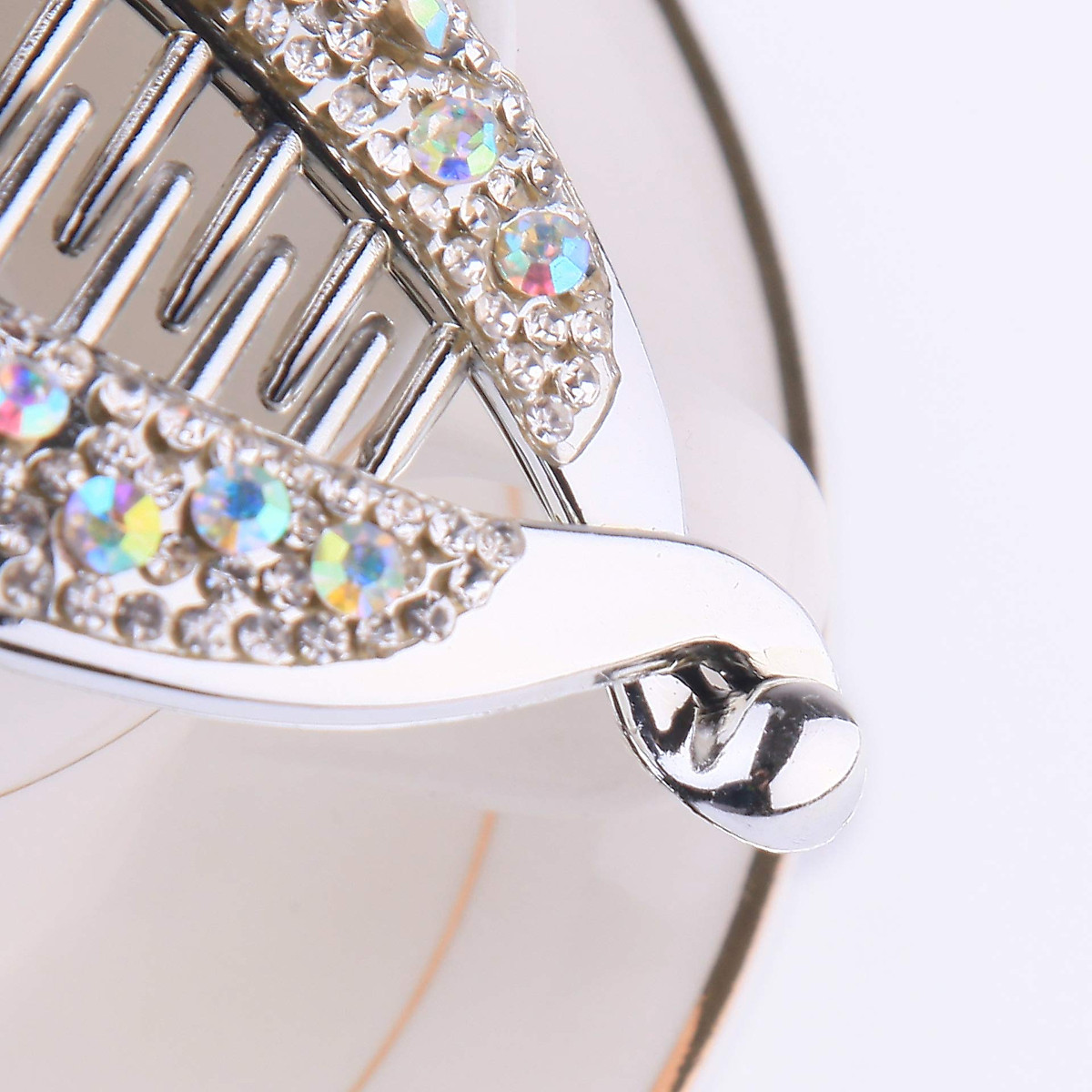 2PCS Crystal Rhinestone Banana Clip Fish Shape Claw Clips Elegant Ponytail Hair Twist Holder for Women Girl Golden Silver