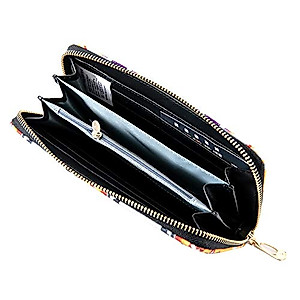 NU TRENDZ Printed Fleece Wrapped Women's Wallet, Zippered (Black)