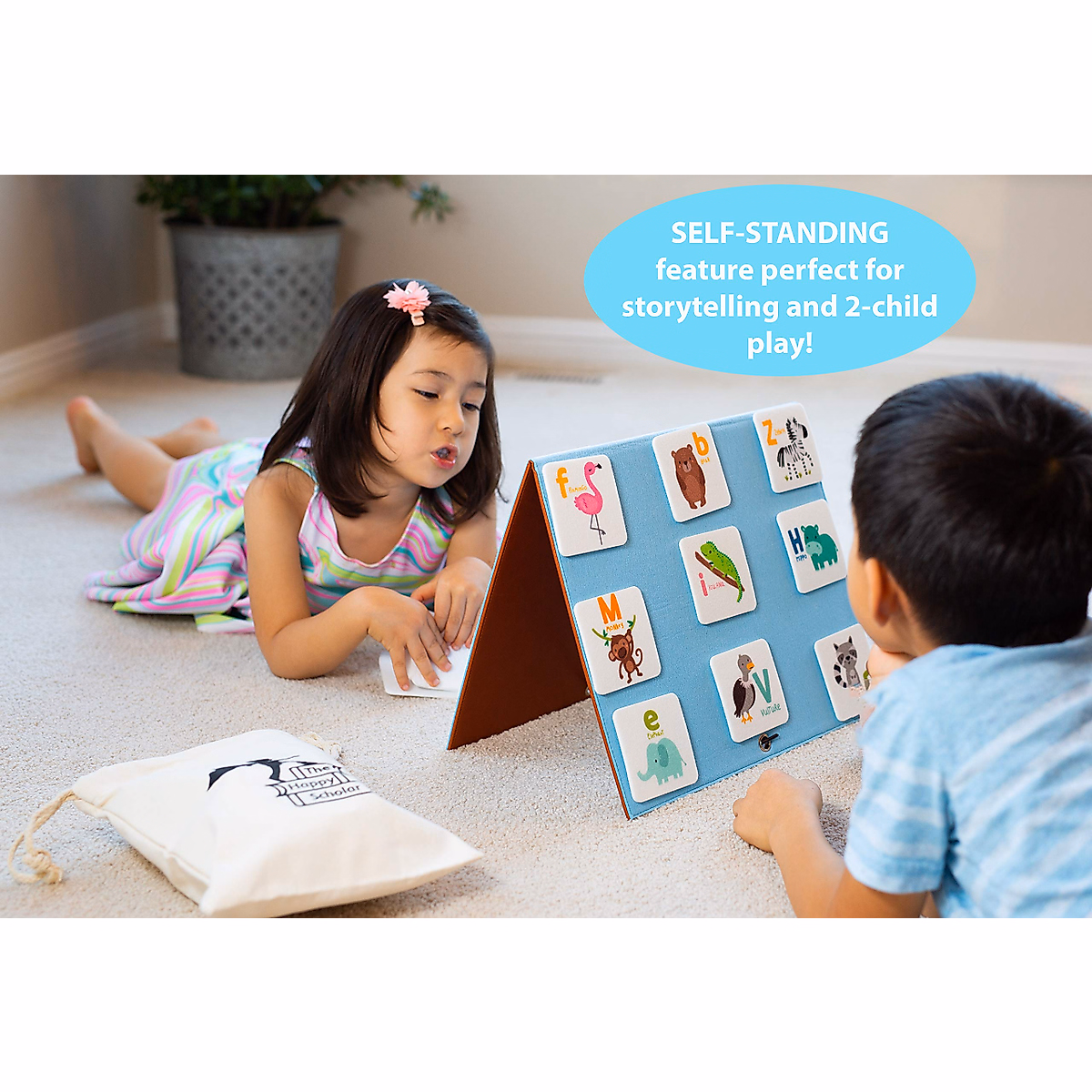 Foldable Felt Flannel Board - Quiet Book | 14 x 23" Freestanding Felt Board for Toddlers and Felt Story Sets | Story Board For Kids Playtime | Use For Preschool Classroom and Homeschooling