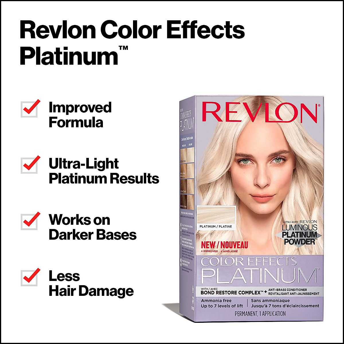 Bundle of Revlon Colorsilk Digitones with Keratin Hair Color in 95D Pastel Pink + Revlon Color Effects Highlighting Kit in 60 Platinum