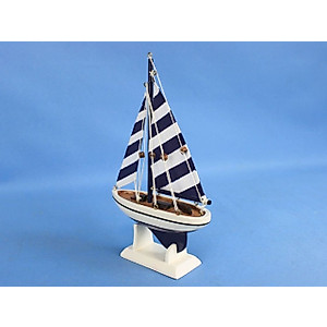 Hampton Nautical Blue Striped Pacific Sailer, 9"