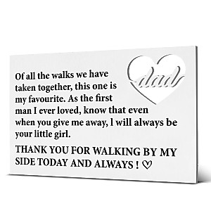UPNEGE Gift for Father of the Bride, Wedding Gift for Dad Engraved Wallet Insert Card