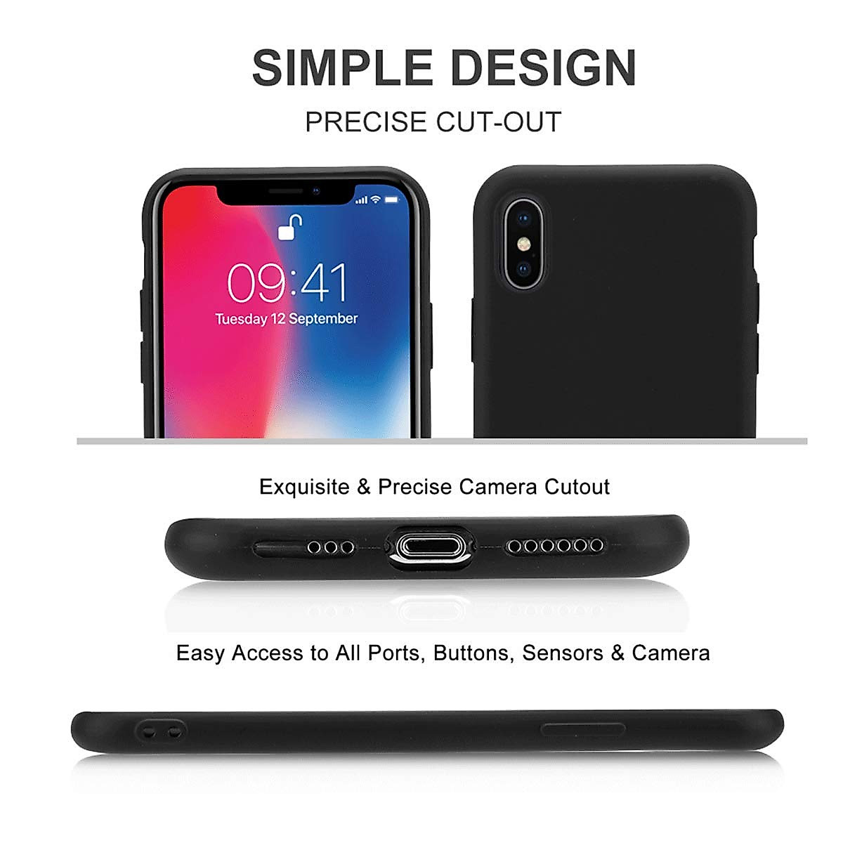 FZZSZS Case for Oppo Reno 6 Pro+ 5G + Tempered Glass Screen Protector Protective Film,Soft Gel Black Case Shell TPU Silicone Protection Phone Cover for Oppo Reno 6 Pro+ 5G (6.55") - OP24