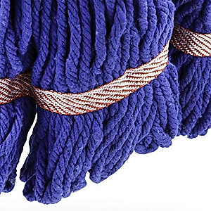 Libman Commercial 968 Medium Blended Looped-End Wet Mop Head, Blend of Cotton & Polyester, 20 oz, Blue (Pack of 6)