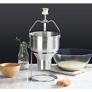 New Star Foodservice 37470 Commercial Grade Stainless Steel 18/8 Pancake Dispenser with Stand, Silver