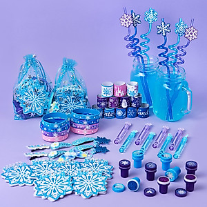 DMIGHT 130 Pcs Frozen Party Favors Birthday Supplies for Girls Kids, Gift Bags Frozen Filler Goodie Bag Stuffers Frozen Birthday Party Supplies