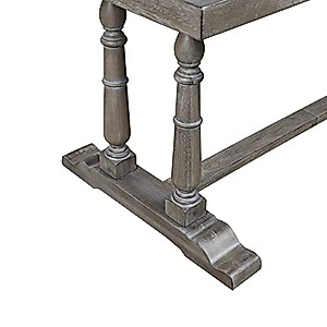 MARTHA STEWART Tristan Dining Table-Rectangular Reclaimed Finished Top Solid Wood Pedestal Legs Modern Farmhouse Kitchen Furniture, (Chairs NOT Included), 76" Wide, Natural/Grey