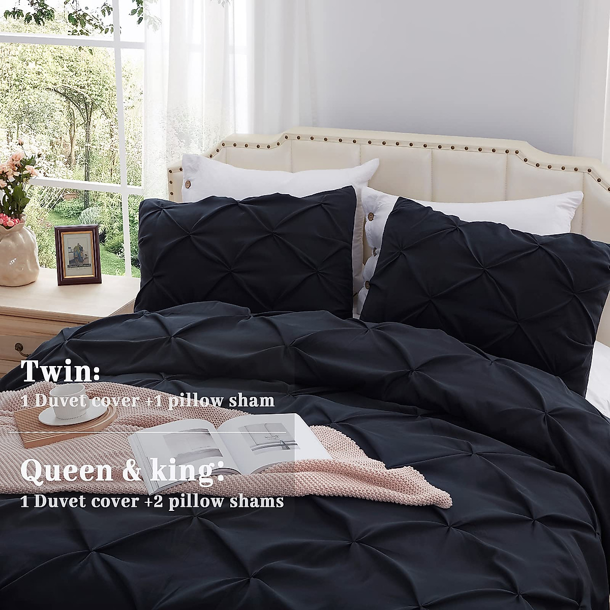 SunStyle Home Duvet Cover Twin Size - Reversible Pintuck Duvet Cover Set with Zipper Closure, Rust 2 Pieces Bedding Set, 1 Duvet Cover 68"x90" and 1 Pillow Sham 20"x26"