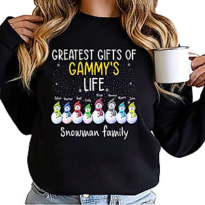Greatest Gifts of Nana & Papa's Life Personalized Shirt, for Grandparents, Custom Grandkids Name Shirt, Snowman Family Christmas Shirt, Snowman Nana Sweatshirt, Hoodie