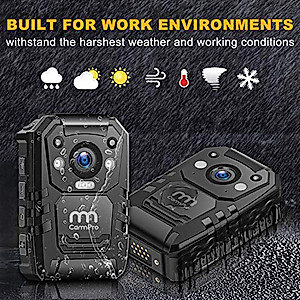 CammPro I826 1440P HD Police Body Camera,64G Memory,Waterproof Body Worn Camera,Premium Portable Body Camera with Audio Recording Wearable,Night Vision,GPS for Law Enforcement (I826 Pro 64G)