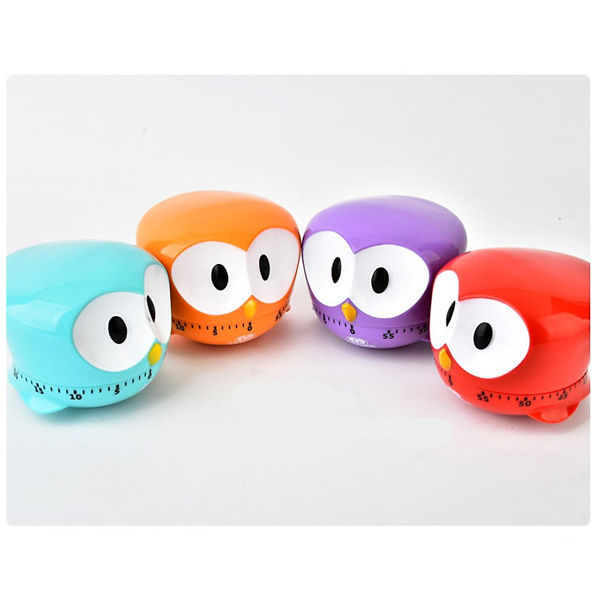 Cartoon Big Eyed Eagle Machinery Timer 60 Minutes Mechanical Kitchen Cooking Timers Clock Loud Alarm Counters Manual Timer Kitchen Utensil (Purple)