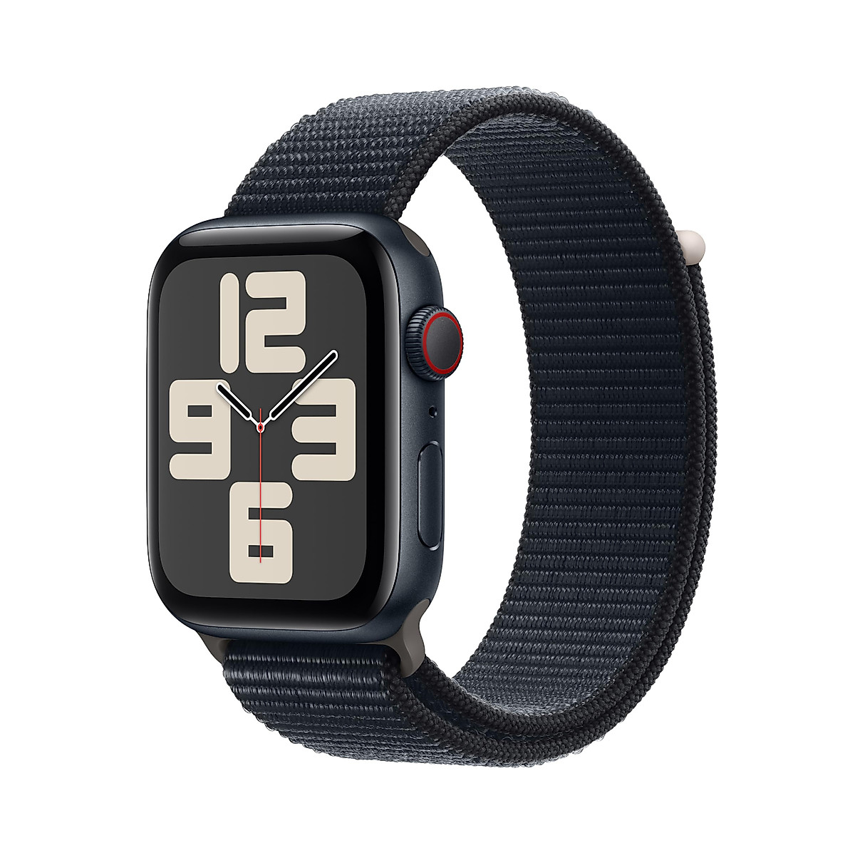Apple Watch SE (2nd Gen) [GPS + Cellular, 44mm] - Midnight Aluminum Case with Midnight Sport Loop Band, M/L (Renewed)
