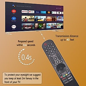 New Replacement MR21GA LG Magic Remote Control for LG Smart TV Remote with Pointer Function and Netflix Prime Video Disney+ LG Channels Buttonss [NO Voice Function]