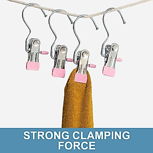 Hanging Hook Clips, Hangers with Clips, Clothes Pins, Laundry Hooks with Clips, Boot Holder, Hanging Clips, Portable Multifunctional Hangers Single Clip Space Saving for Jeans, Hats (Black-10pcs)