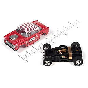 Auto World Hot Wheels Candy Striper Xtraction - 1955 Chevy Bel Air HO Scale Slot Car