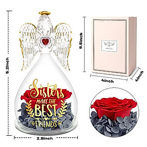 Sunia Preserved Flowers Gifts for Grandma - Delicate Grandma Birthday Gifts from Grandkids for Grandma Grandmother, Ideas (Sisters)