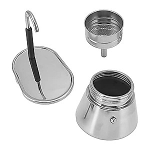 Coffee Maker Moka Pot 1 Tube, Mini 1 Cup Single Spout Maker, Stainless Steel Single Tube Moka Pot, 3.3 to 16.9oz DIY Italian Type Coffee Maker Stove Portable