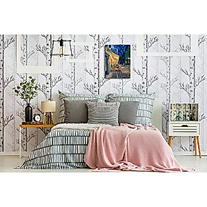 Wieco Art Cafe Terrace at Night Modern Stretched and Framed Giclee Canvas Prints Van Gogh Oil Paintings Reproduction Cityscape Picture on Canvas Wall Art Ready to Hang for Bedroom Kitchen Home Decor