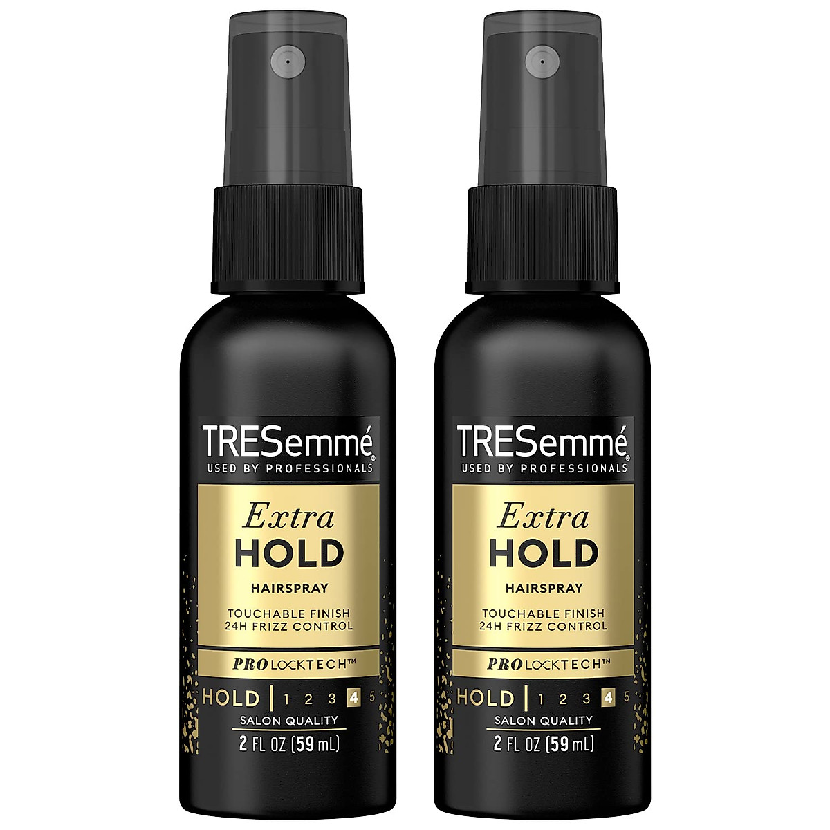 TRESemmé Tres Two Spray with Extra Hold Non-Aerosol Hairspray, Travel Size, Extra-Firm Control, Strong Hold with Touchable Feel, Humidity Resistant, Frizz Control, 2 pk – 2 oz Bottles