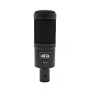 Heil PR 40 Dynamic Microphone for Streaming, Podcast, Recording, and Broadcast, XLR Microphone for Live Music, Wide Frequency Response, Smooth Sound, Superior Rear Noise Rejection and Durable - Black