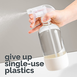 Vine Creations Glass Spray Bottles for Cleaning Solutions, Clear Glass Spray Bottle with Silicone Sleeve, 16 oz Empty Spray Bottles for Cleaning, Plant Spray Bottle, Cleaning Spray Bottle - 2 Pack