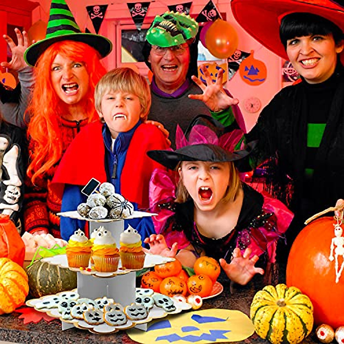 Cupcake Stand,3 Set of Square 3-Tier Dessert Plates Mini Cakes Fruit Candy Display Tower Cookie Tray Rack Candy Buffet Holder Cake Stand Cardboard Cupcake Stand Tiered Serving Stand (White)