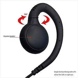 MONICONA C Shape Walkie Talkie Earpiece Headset with Mic for Motorola CLPe Plus CLP446e CLP1010e CLP1080e CLP1083e (Pack of 2)