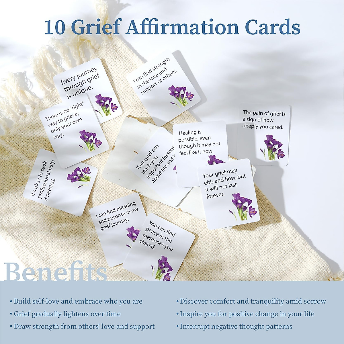 Violet Flower Sympathy Gift Baskets Bereavement Condolences Gifts for Women, Grieving Funeral Gifts Ideas to Express Comfort, Remembrance, Healing, Inspirational Sorry for Your Loss Gifts