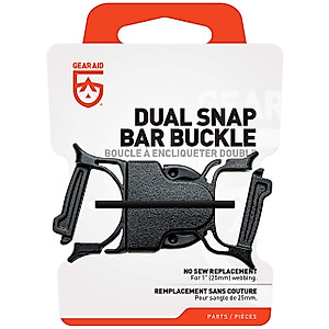 GEAR AID Dual Snap Bar Buckle, 1”, Black