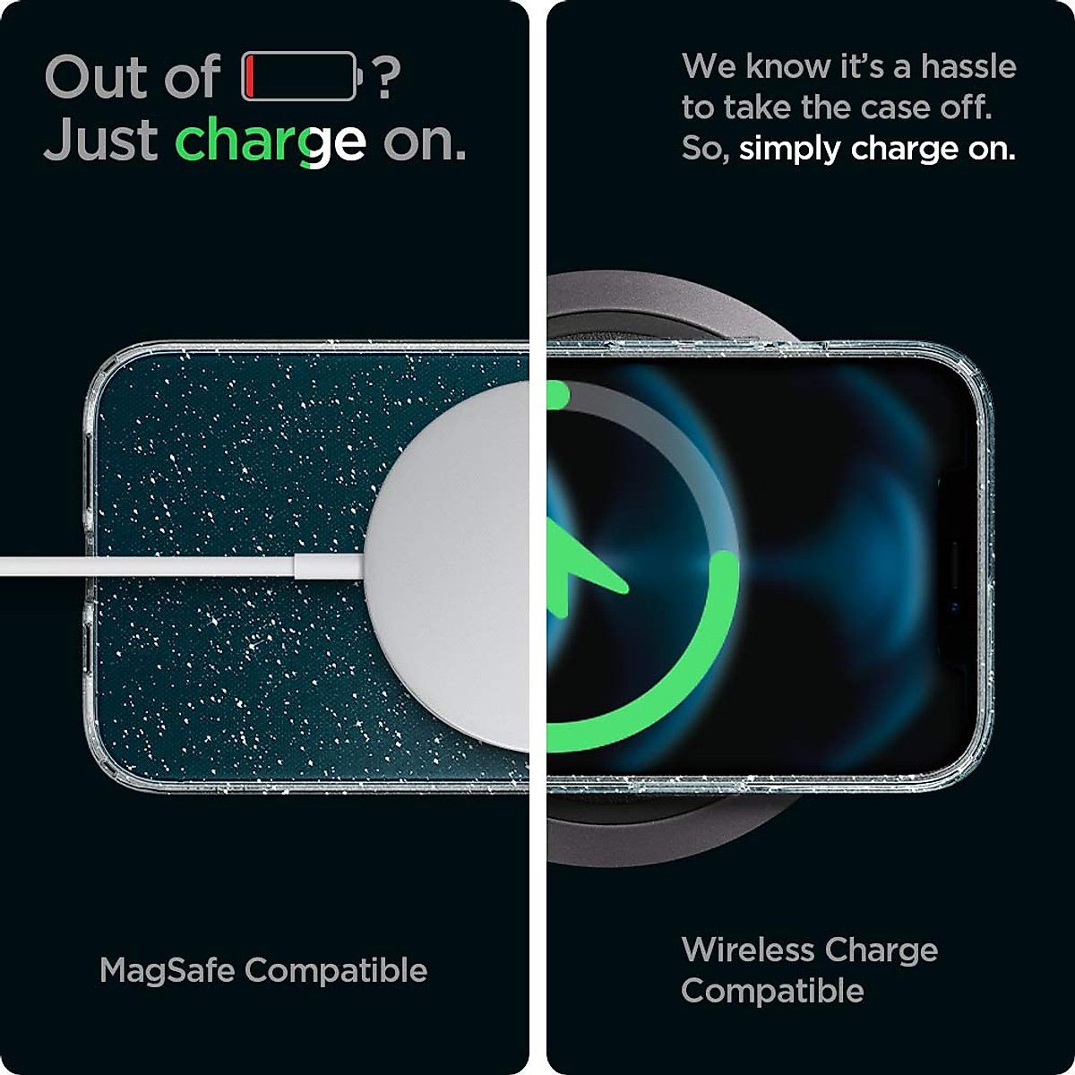 Spigen Liquid Crystal Glitter Designed for iPhone 12 Case (2020) / Designed for iPhone 12 Pro Case (2020). - Crystal Quartz