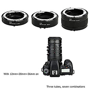 JJC F Mount Auto Focus Macro Extension Tube Set for Nikon D850 D750 D780 D3500 D3400 D7500 D7200 D7100 D7000 D5600 D5500 D5300 D5200 D5100 D5000 D3300 D3200 D3100 D800 D810 D700 D610 D600 D500 & More