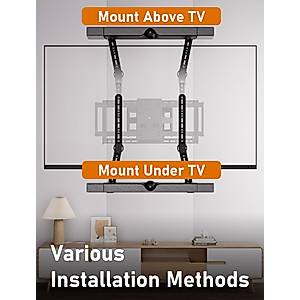 KAMIWI Soundbar Mount Bracket,SoundBar Mounts Under TV or Above TV,Soundbar TV Mount with 180° Adjustable Extension Plates and L-Shaped Hooks,Sturdy Soundbar Mounting Holder Max Load 22 Lbs